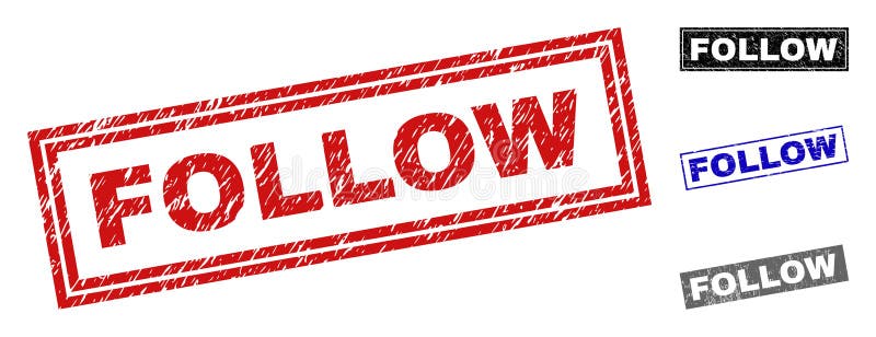 Grunge Follow Me Stamp Seal and Net Love Heart with Glitter Dots Stock ...