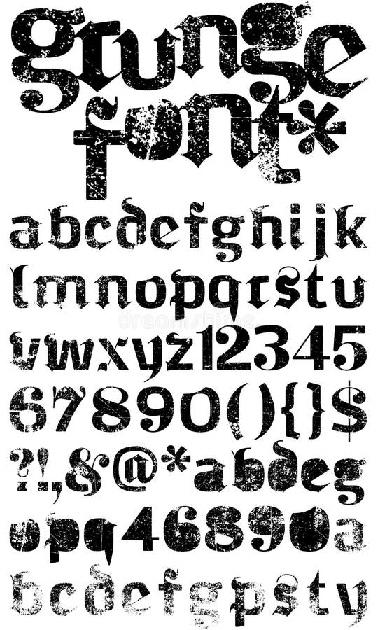 Grunge Font stock vector. Illustration of vector, letters - 9574798