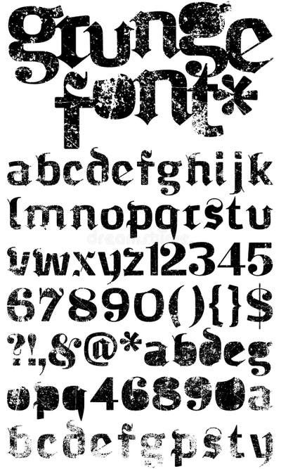 Grunge Font stock vector. Illustration of numbers, font - 9022158