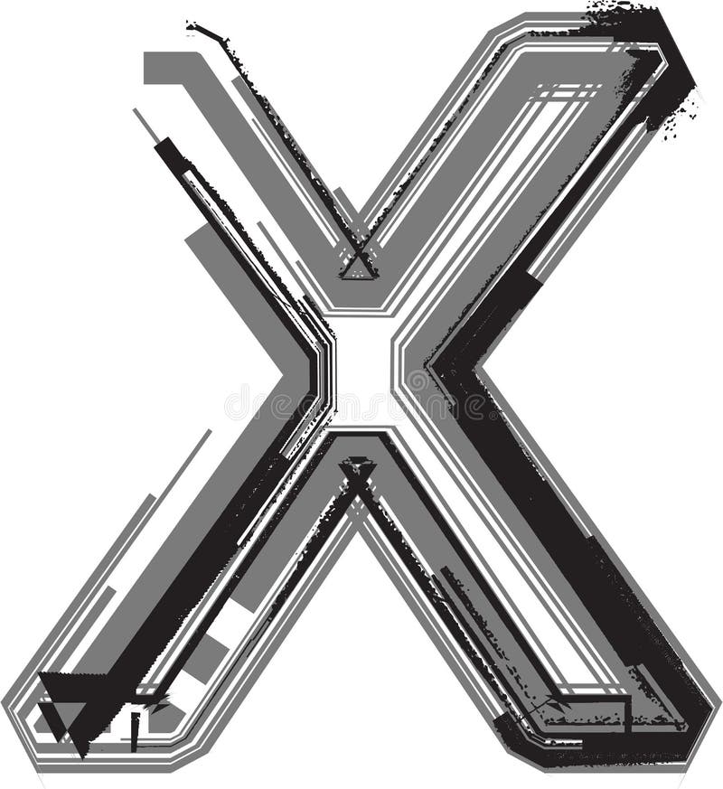 Grunge font. Letter x stock vector. Illustration of grunge - 101888907