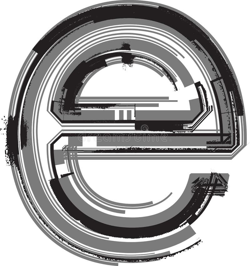 Grunge font. Letter e stock vector. Illustration of abstract - 101888812