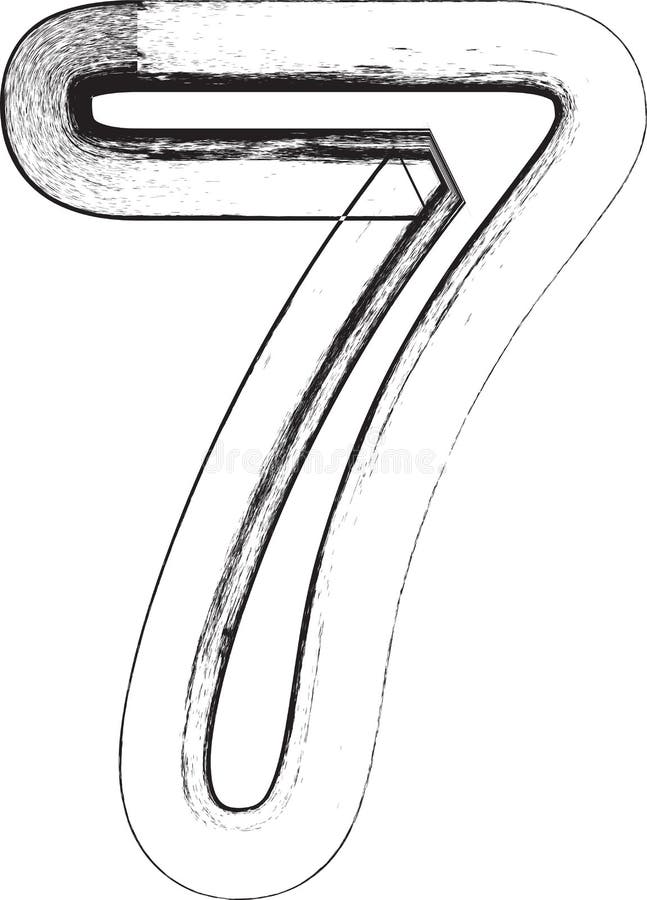 Grunge Font. Number 7 stock vector. Illustration of alphabet - 101890806