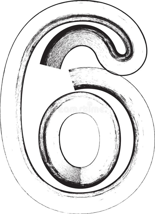 Grunge Font. Number 6 stock vector. Illustration of drip - 101890808