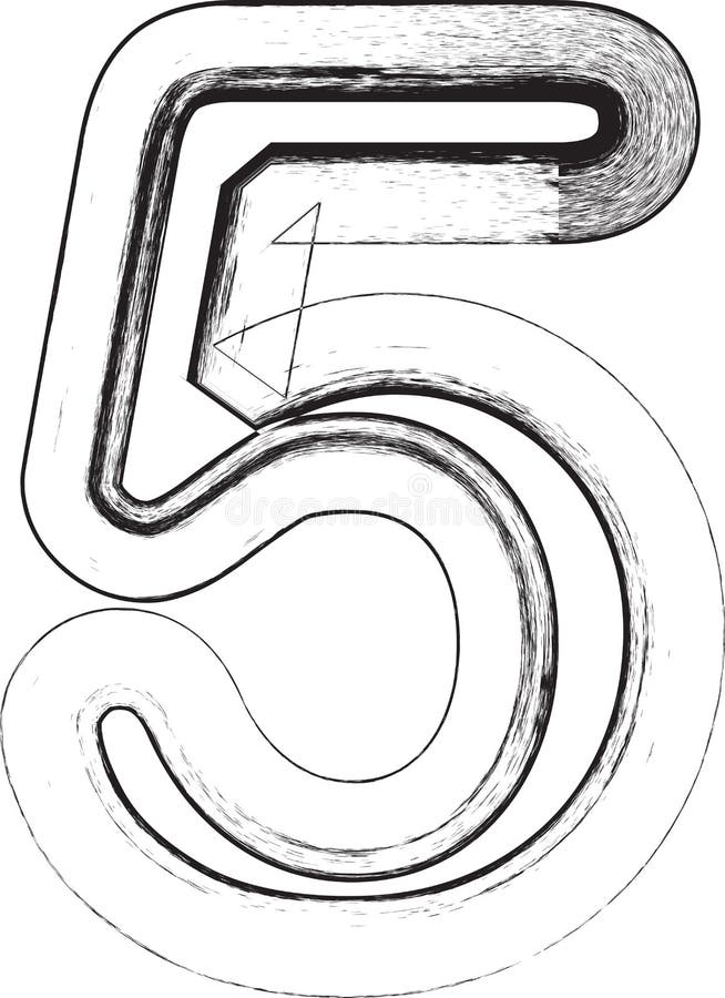 Grunge Font. Number 5 stock vector. Illustration of font - 101891200