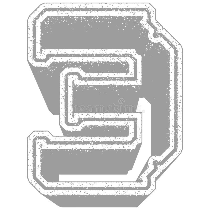 Grunge Font.Vector Rough Uppercase Number. Stock Vector - Illustration ...