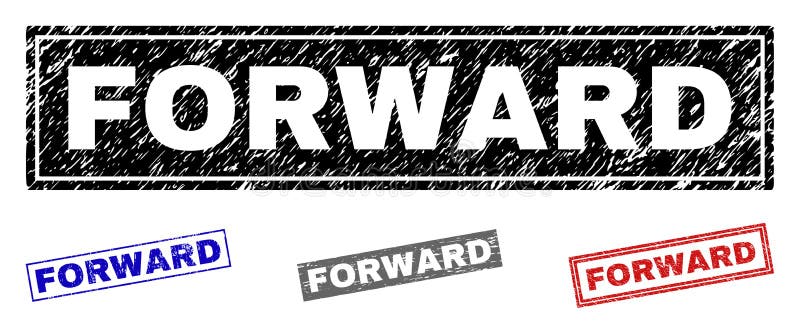 Grunge Red Forward Word Square Rubber Stamp on White Background Stock ...