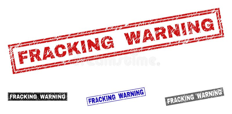 Grunge FRACKING WARNING Scratched Rectangle Stamp Seals Stock Vector ...