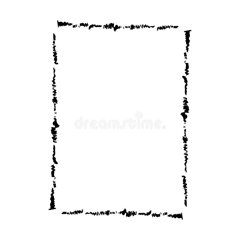 Grunge Frame Border Shape Icon, Vertical Rectangle Decorative Doodle ...