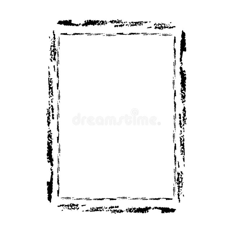 Grunge Frame Border Shape Icon, Vertical Rectangle Decorative Doodle ...