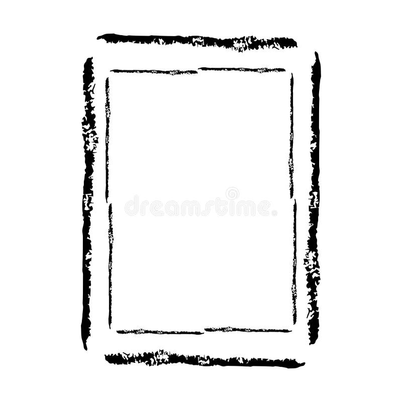Grunge Frame Border Shape Icon, Vertical Rectangle Decorative Doodle ...