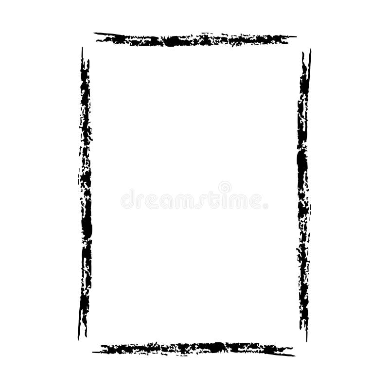 Grunge Frame Border Shape Icon, Vertical Rectangle Decorative Doodle ...
