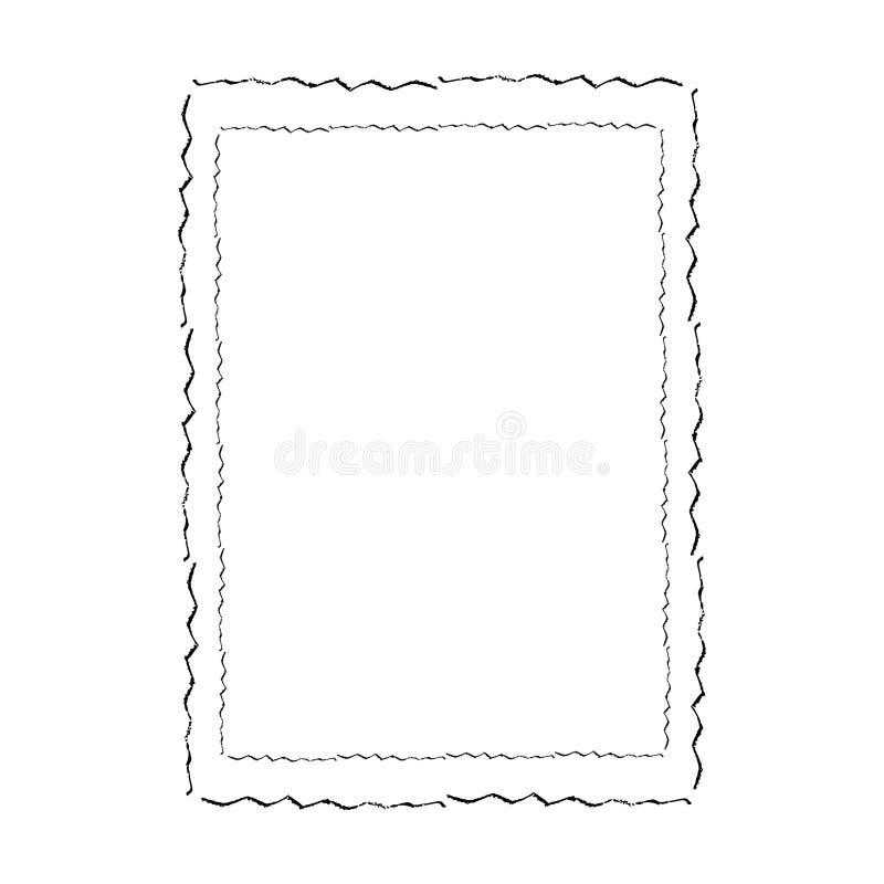 Grunge Frame Border Shape Icon, Vertical Rectangle Decorative Doodle ...