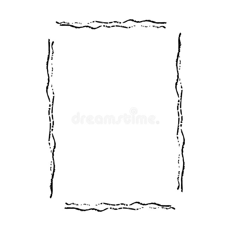Grunge Frame Border Shape Icon, Vertical Rectangle Decorative Doodle Element for Design Stock ...