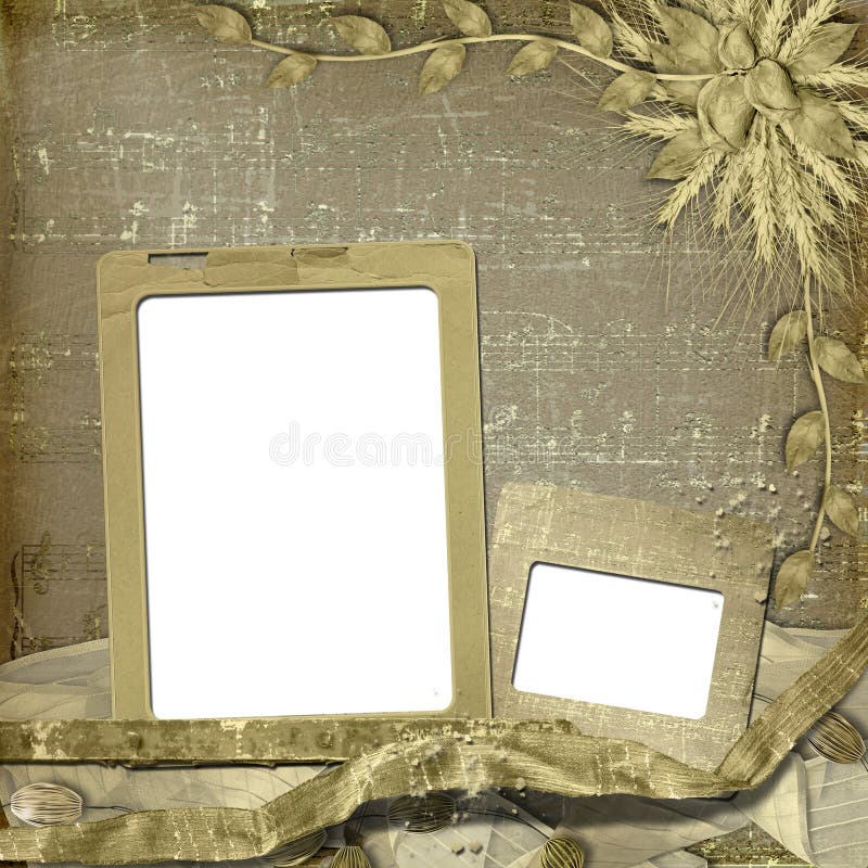 Grunge Frame with Bunch of Rose Stock Photo - Image of decoration ...