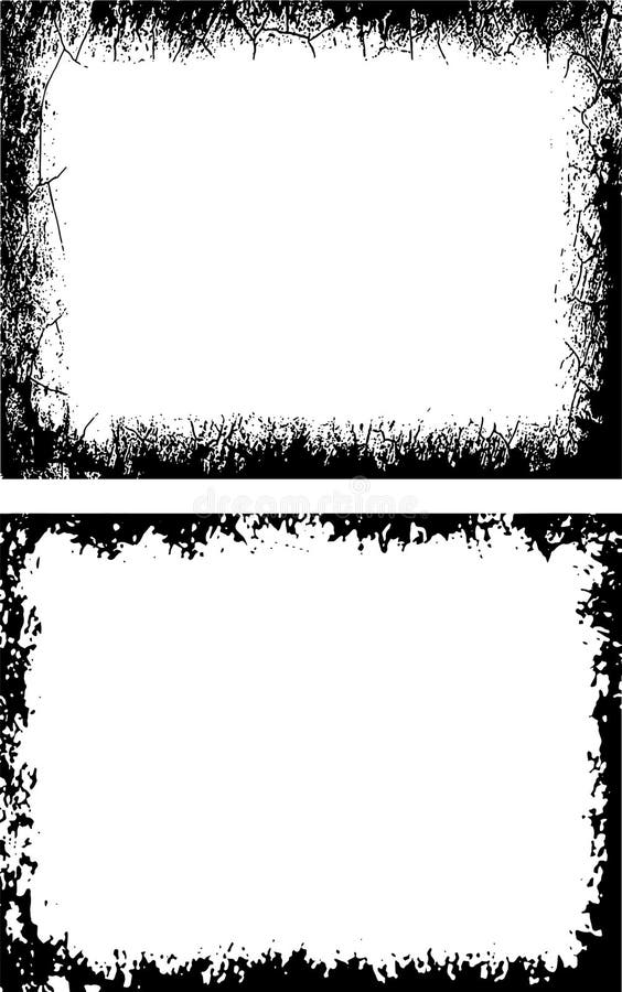 Grunge Frame Design Set, Dynamic Grunge Frame Design, Two Rectangular ...