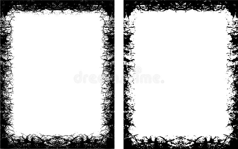 Grunge Frame Design Set, Dynamic Grunge Frame Design, Two Rectangular ...