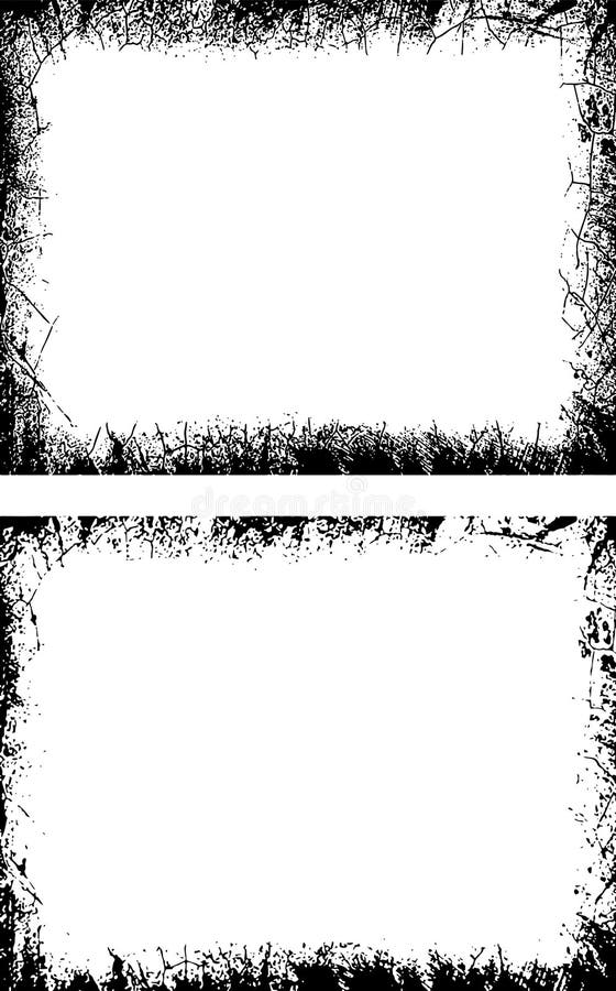 Grunge Frame Design Set, Dynamic Grunge Frame Design, Two Rectangular ...