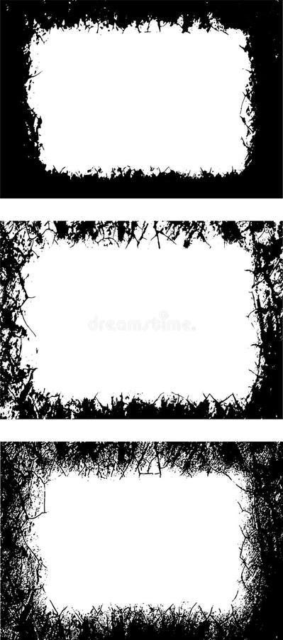 Grunge Frame Design Set, Rectangular Frames with Cracked and Distressed ...