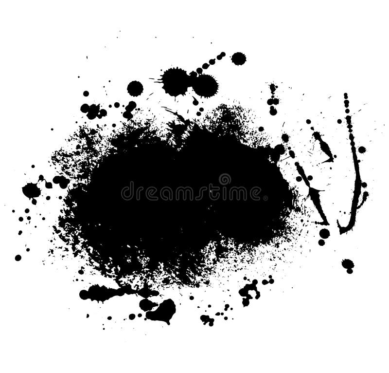 Grunge Frame with Ink Splash Paint with Copy Space. Vector Illustration ...