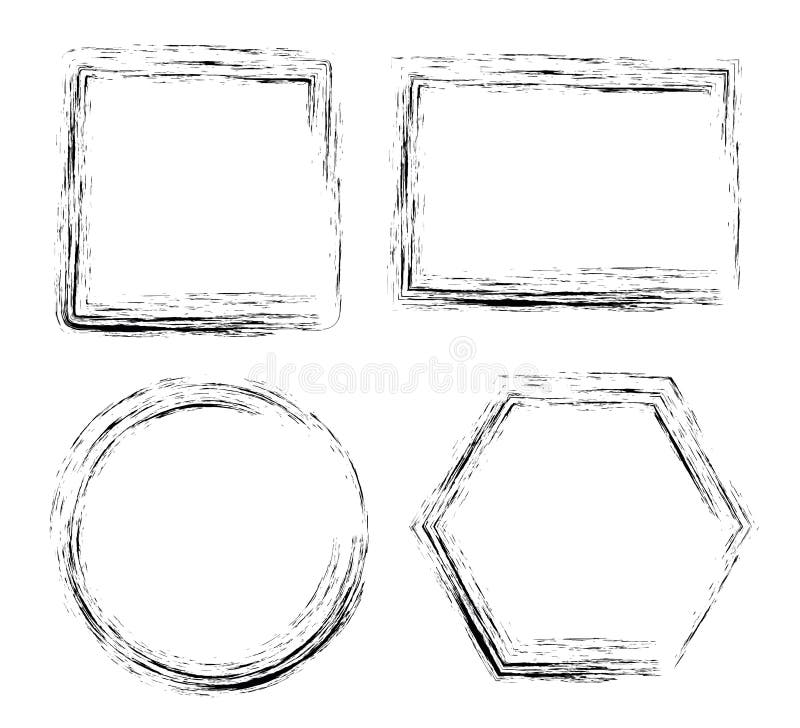 Grunge Frame Isolated on White. Brush Stroke Frames Stock Vector ...