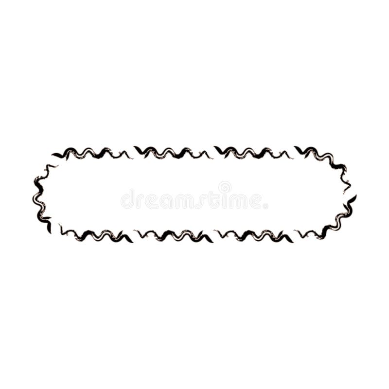 Grunge Frame Rectangle Wave Outline Elongated Texture Element Border ...