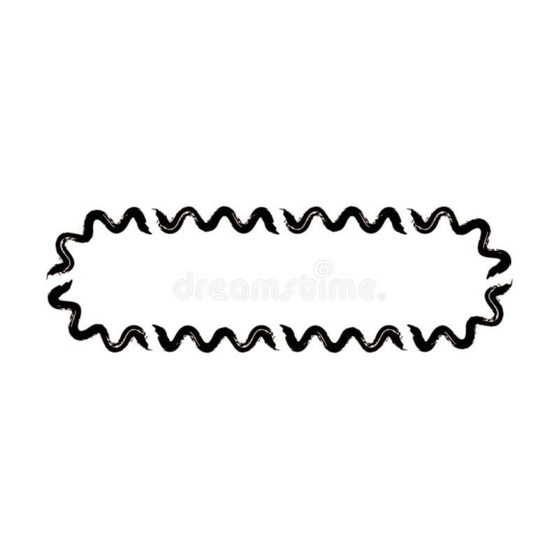 Grunge Frame Rectangle Wave Outline Elongated Texture Element Border ...