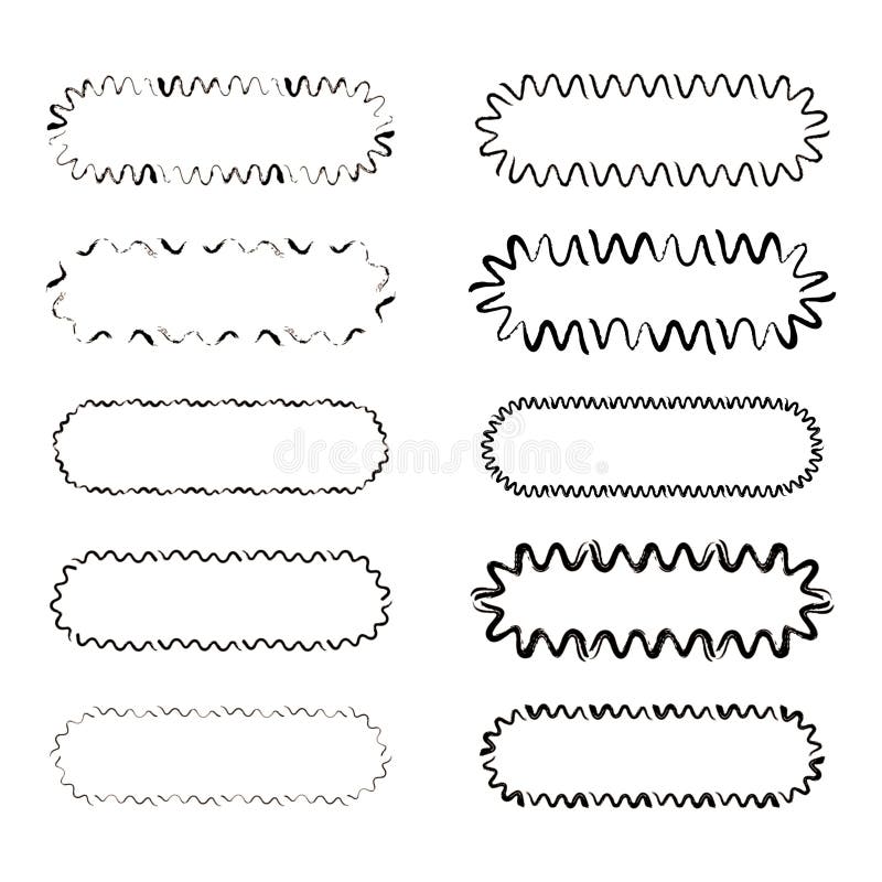 Grunge Frame Rectangle Wave Outline Elongated Texture Element Border ...