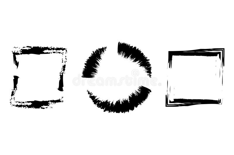 Grunge Frame Set. Distressed Border Vector. Black Abstract Shapes ...