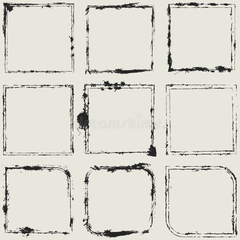 Grunge Frame Set stock vector. Illustration of decor - 70675589