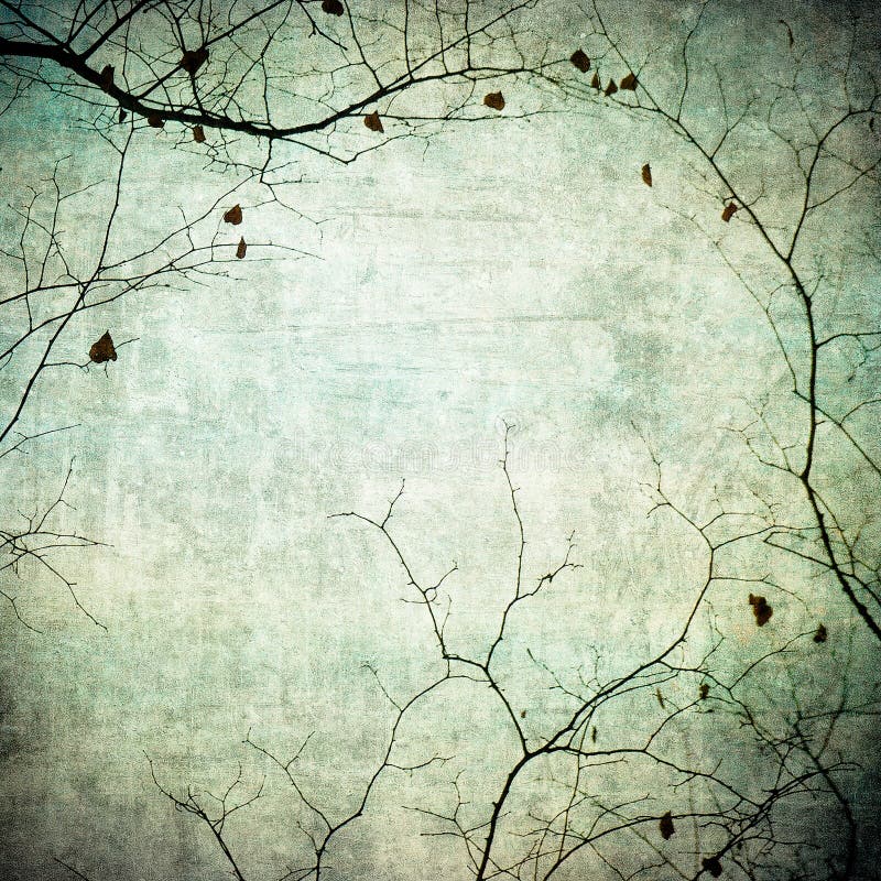 Grunge Frame with Tree Silhouettes Stock Illustration - Illustration of ...