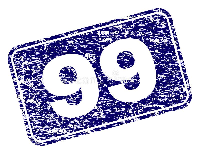 Grunge 99 Framed Rounded Rectangle Stamp Stock Vector - Illustration of ...