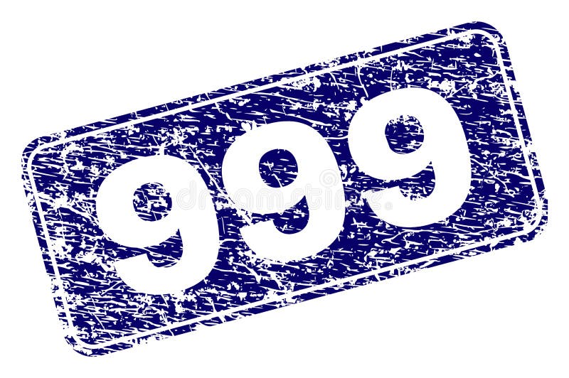 Grunge 999 Framed Rounded Rectangle Stamp Stock Vector - Illustration ...