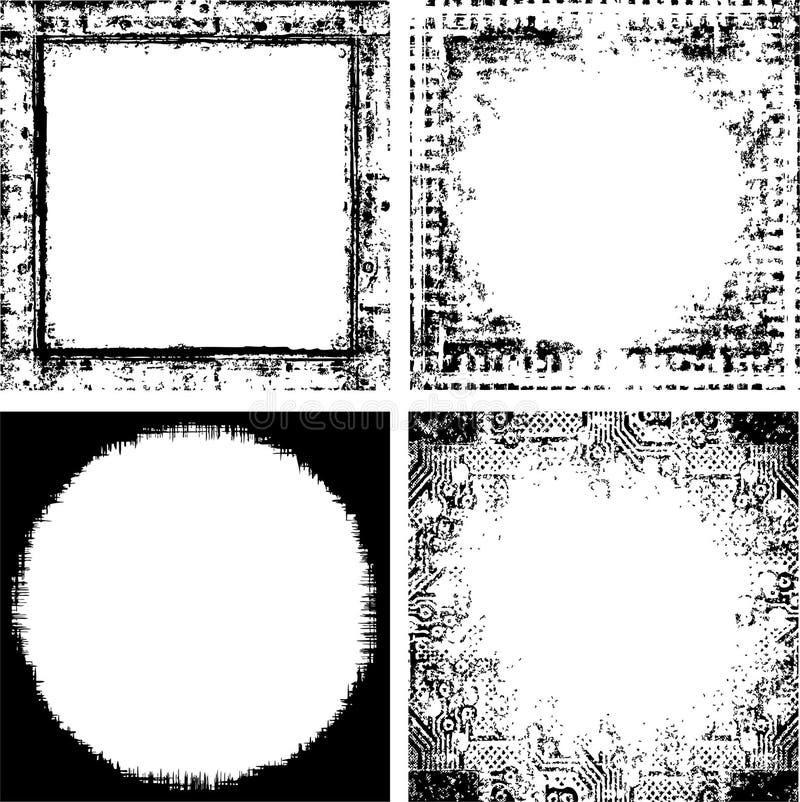 Grunge Frames and Edges Vector Stock Vector - Illustration of ...