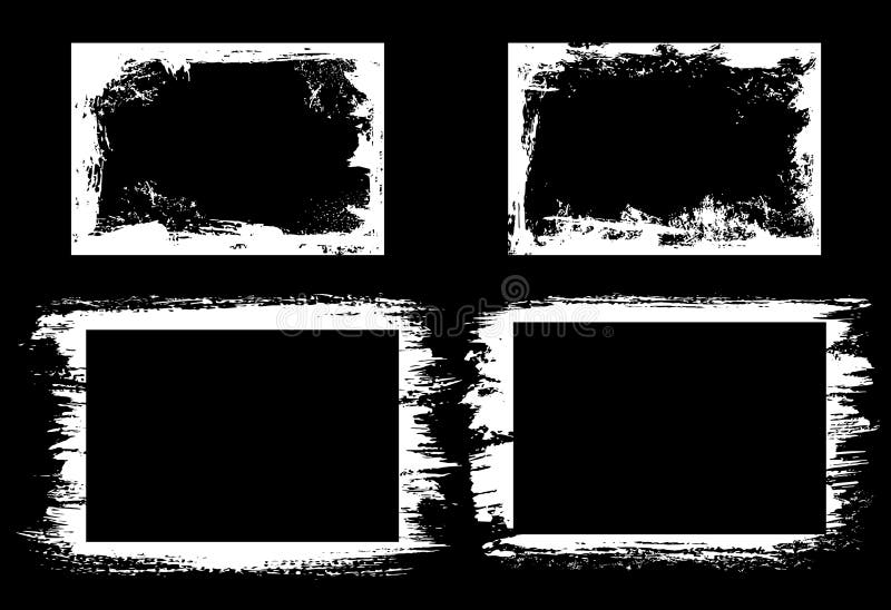 Grunge Frames and Borders with Brush Stroke Edges Stock Vector ...