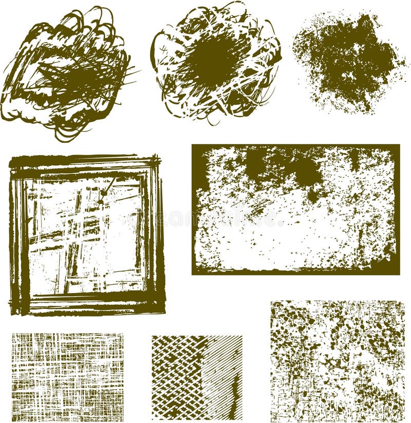 Grunge Frames and Other Objects Vector Stock Vector - Illustration of ...