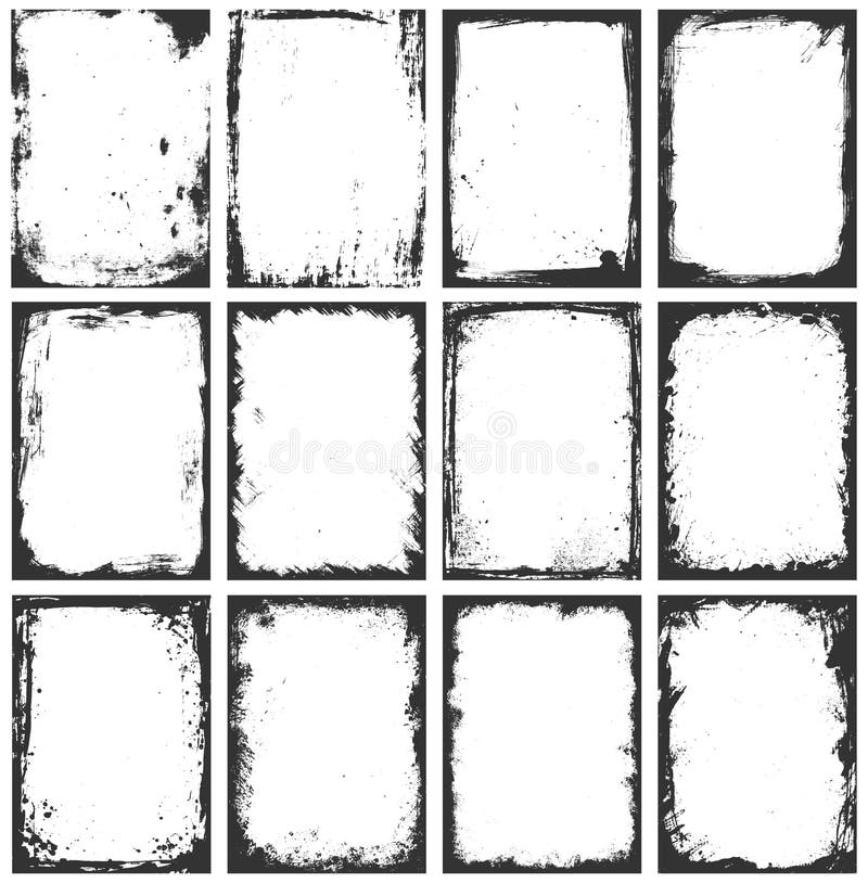 Grunge Square Frames Backgrounds Vector Stock Vector - Illustration of ...