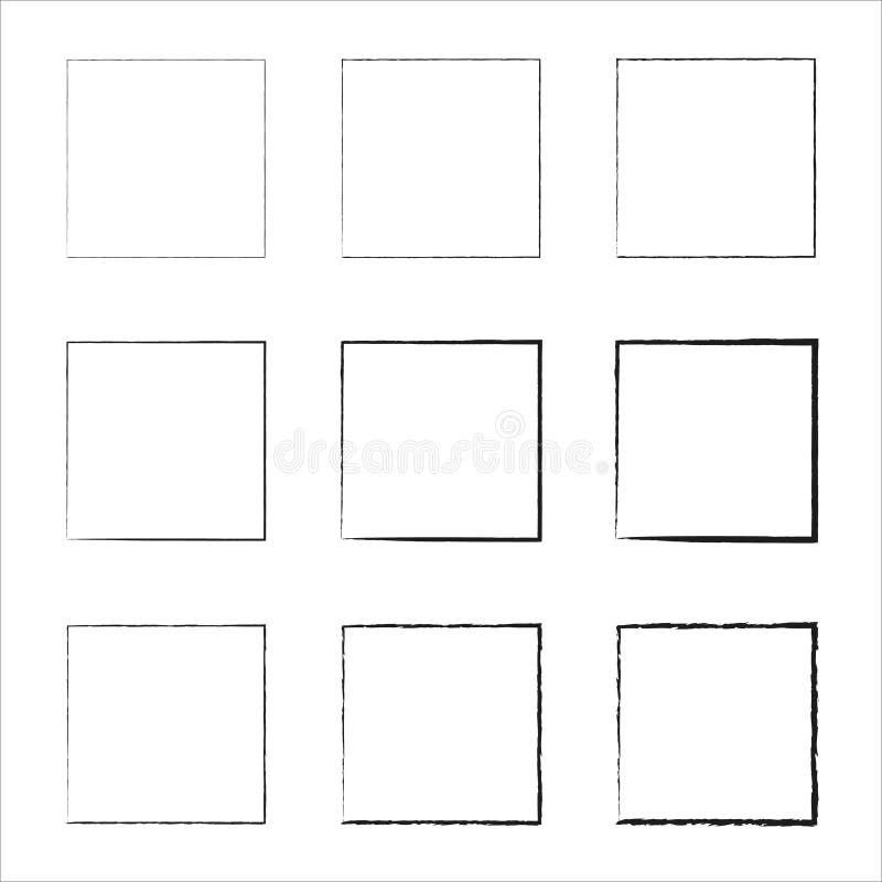 Grunge Frames Vector Set. Borders Set. Rectangular Shapes Stock Vector ...