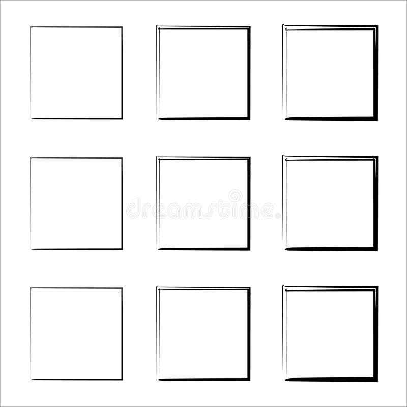 Grunge Frames Vector Set. Borders Set. Vector Borders Grunge Template ...