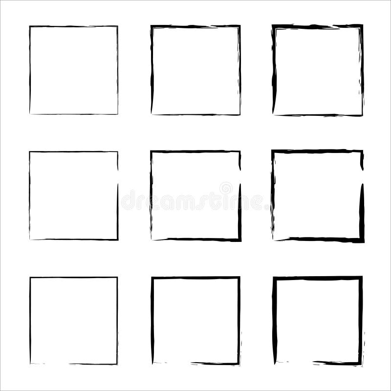 Grunge Frames Vector Set. Grunge Ink Illustration. Grunge Style Set of ...