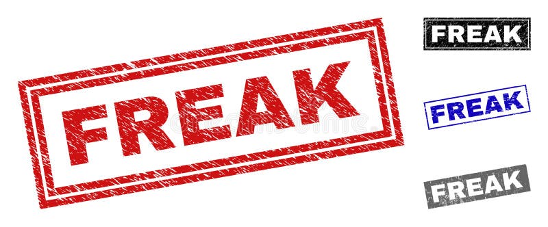 Grunge FREAK Rectangle Stamp Stock Vector - Illustration of double ...