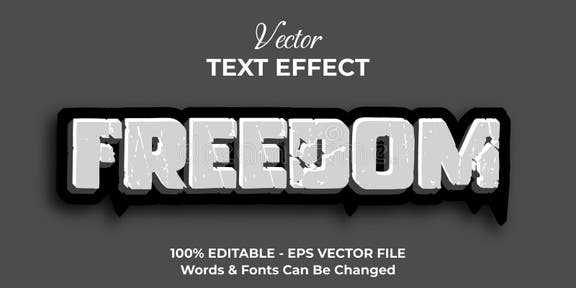 Grunge Freedom Editable Text Effect – Vector Template Stock ...