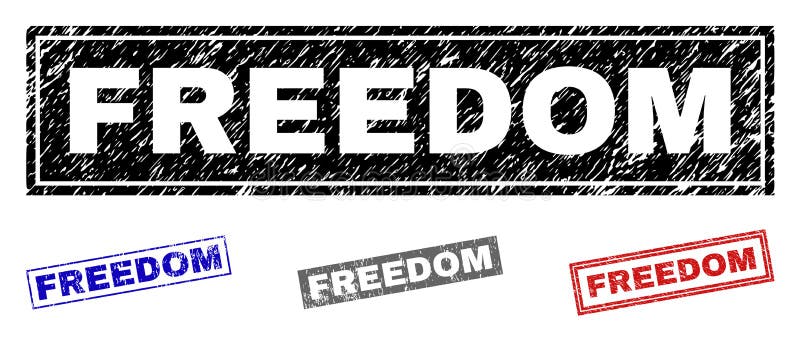 Grunge FREEDOM Scratched Rectangle Stamp Seals Stock Vector ...