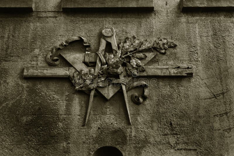 Grunge Freemasonry Emblem on a Dramatic Background - Masonic Triangle ...