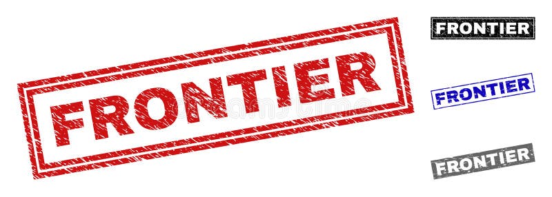 Grunge FRONTIER Scratched Rectangle Stamp Seals Stock Vector ...