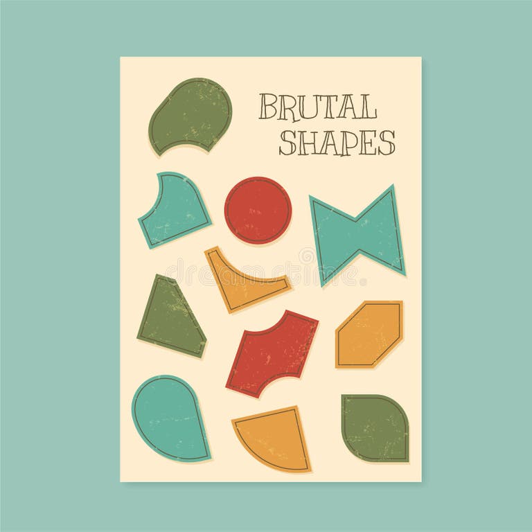 Grunge Funky Retro Shape Pattern Set Stock Illustration - Illustration ...