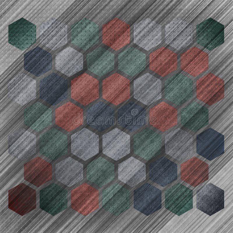 Grunge Geometric Hexagon Pattern Stock Illustration - Illustration of ...