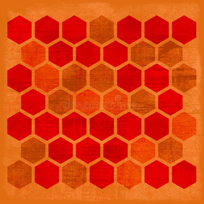 Grunge Geometric Hexagon Pattern Stock Illustration - Illustration of ...