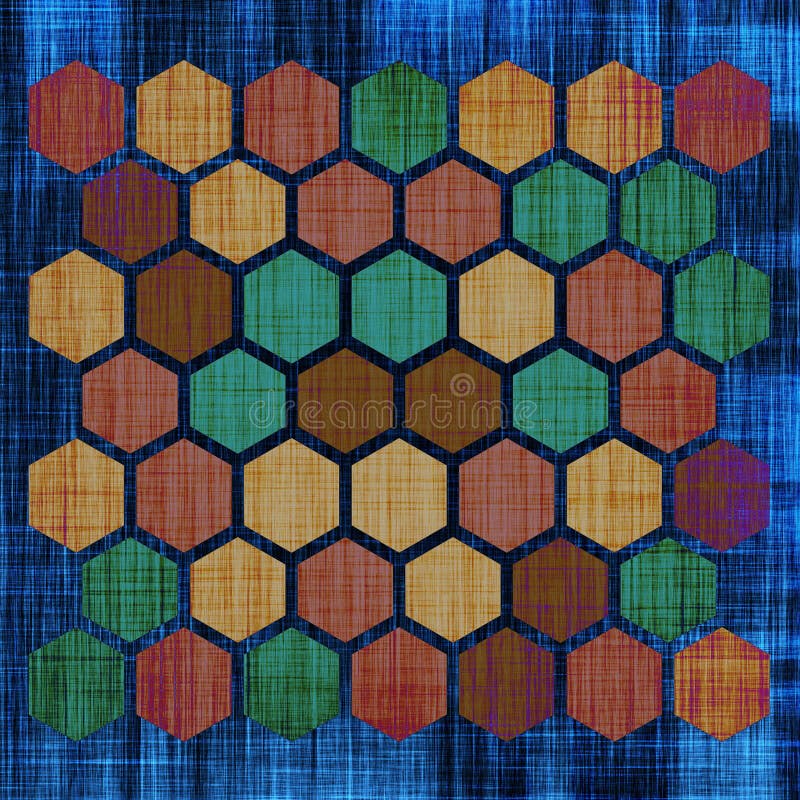 Grunge Geometric Hexagon Pattern Stock Illustration - Illustration of ...