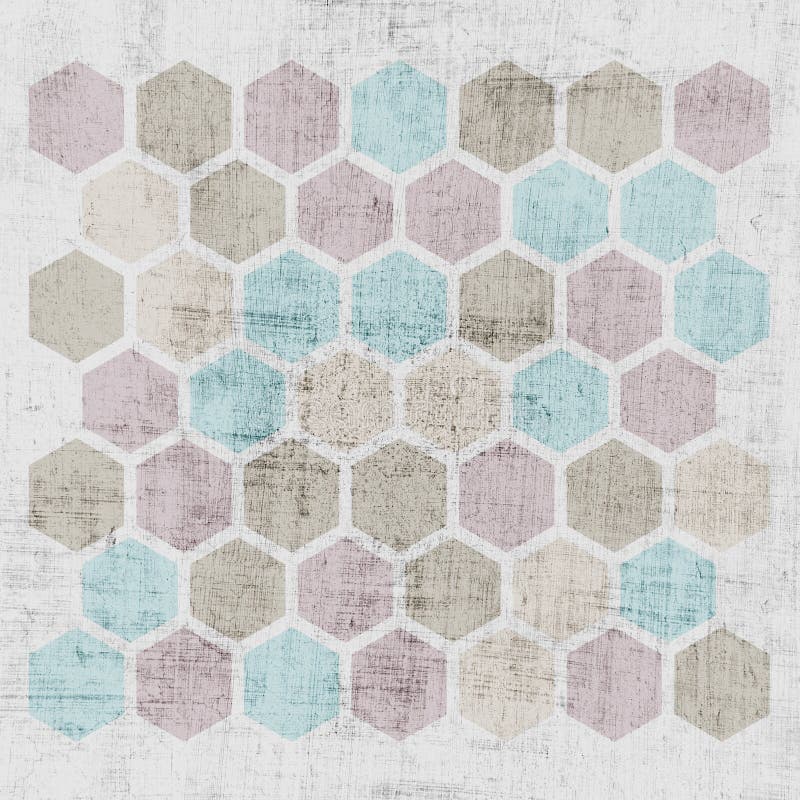 Grunge Geometric Hexagon Pattern Stock Illustration - Illustration of ...