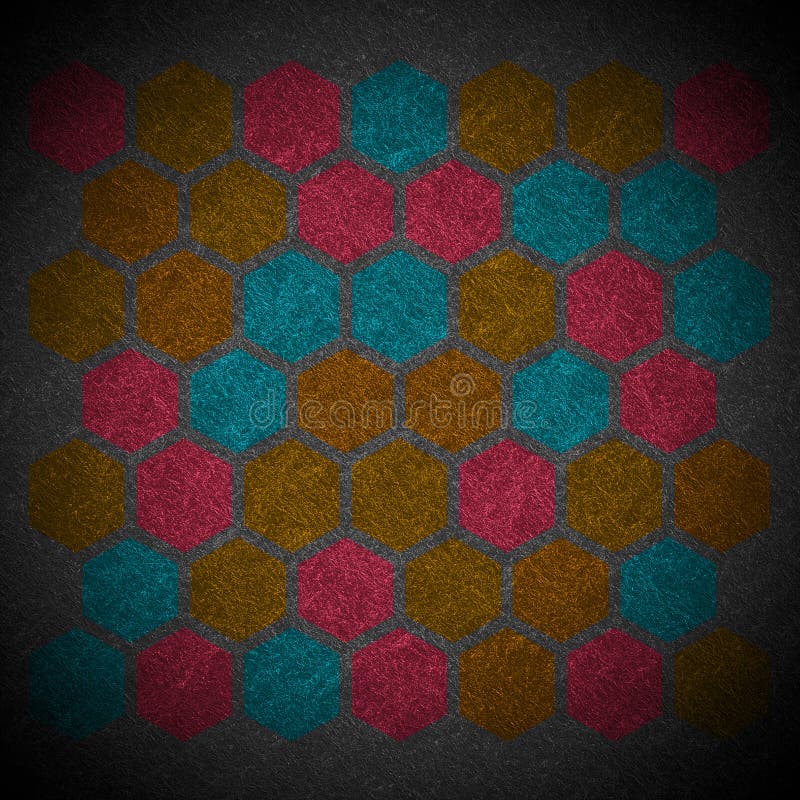 Grunge Geometric Hexagon Pattern Stock Illustration - Illustration of ...